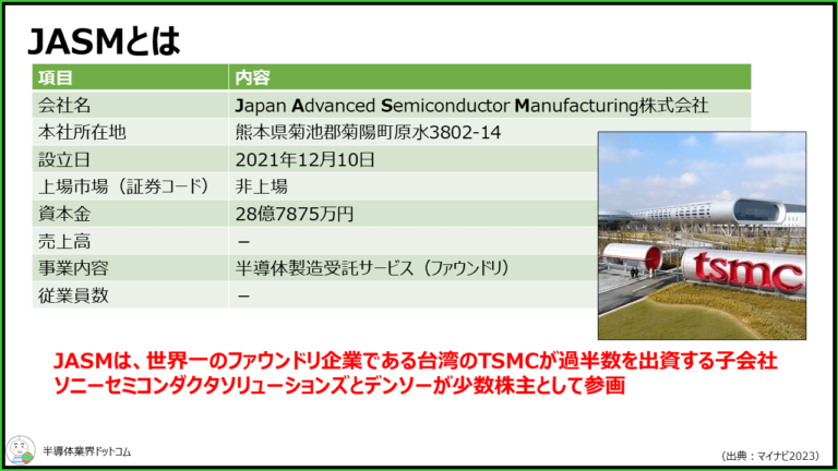 【半導体関連企業研究】TSMC熊本工場の運営会社であるJASMを徹底解説